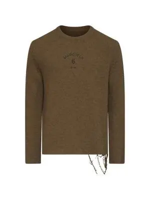 MAISON MARGIELA Distressed Logo Crewneck Sweater
