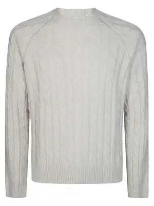 DIANA STUDIO Cable Knit Crewneck Sweater - Beige