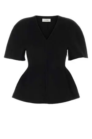 LISA YANG Double-layer V-neck Top In Wool And Cashmere