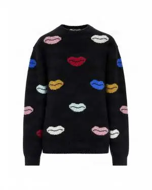 Fiorucci Allover Lip Print Crewneck Sweater - Multi