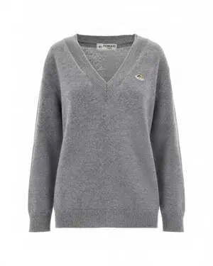 Fiorucci V-neck Wool-cashmere Sweater - Grey