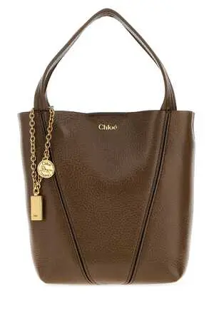 Chloé Mini Leather Spin Small Shopping Handbag With Short Handle And Shoulder Strap