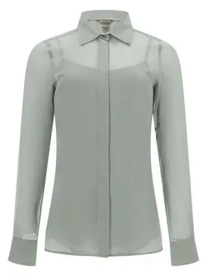 Max Mara Silk Sheer Button-front Shirt