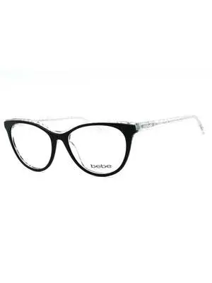 Bebe Cat Eye Eyeglasses - Jet / Clear Demo Lens