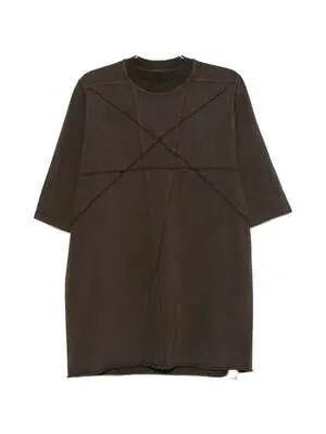 Rick Owens Cotton Crew Neck Tee With Three-quarter Sleeves And Oversized Fit
