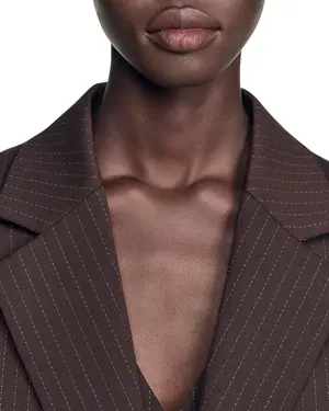 Sandro Amanda Tailored Pinstripe Suit Jacket