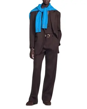 Sandro Amanda Tailored Pinstripe Suit Jacket