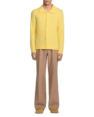 Sandro Bold Collar Button Down Cardigan Sweater