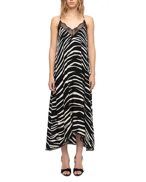 Zadig&Voltaire Risty Lace Trim Printed Dress
