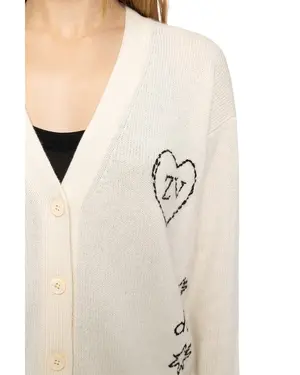 Zadig&Voltaire Mirkaz Cashmere Cardigan With Embroidered Graphics