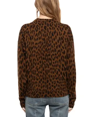 Zadig&Voltaire Soulo Leopard Print Wool & Cashmere Sweater