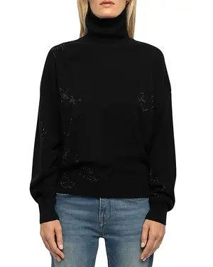 Zadig&Voltaire Souly Cashmere Embellished Turtleneck Sweater