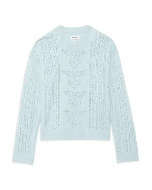 Zadig&Voltaire Markuz Wool & Cashmere Pointelle Sweater - Frozen