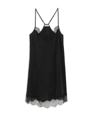Zadig&Voltaire Respas Silk Lace Trim Mini Dress