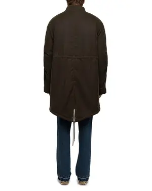 Zadig&Voltaire Waxed Cotton Hooded Coat - Moss