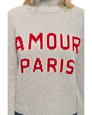 Zadig&Voltaire Nalma Wool Amour Paris Turtleneck Sweater
