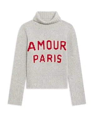 Zadig&Voltaire Nalma Wool Amour Paris Turtleneck Sweater