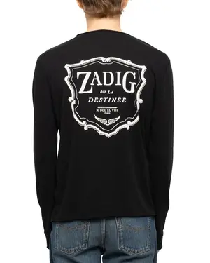 Zadig&Voltaire Monastir Cotton Loose Crewneck Logo Sweater