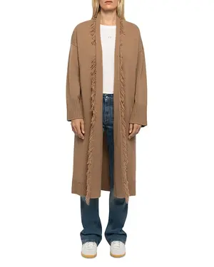 Zadig&Voltaire Camy Wool & Cashmere Fringed Cardigan - Camel