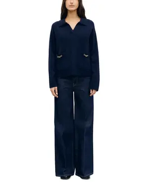 Gerard Darel Reni Wool Collared Sweater