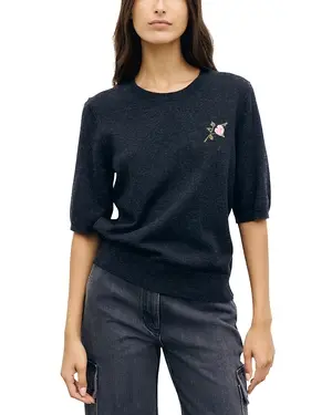 Gerard Darel Rolane Wool Elbow Sleeve Sweater
