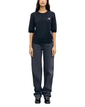 Gerard Darel Rolane Wool Elbow Sleeve Sweater