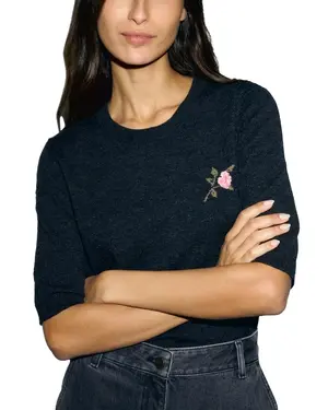 Gerard Darel Rolane Wool Elbow Sleeve Sweater