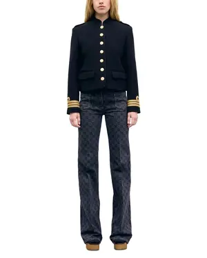 Gerard Darel Joslyn Button Front Military Jacket