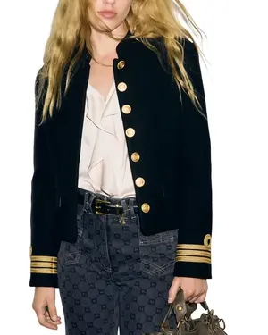 Gerard Darel Joslyn Button Front Military Jacket