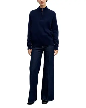 Gerard Darel Rhia Cashmere Half Zip Sweater