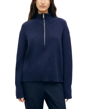 Gerard Darel Rika Half Zip Ribbed Sweater