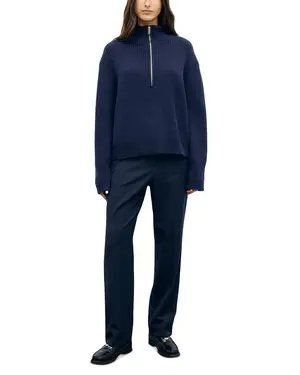 Gerard Darel Rika Half Zip Ribbed Sweater
