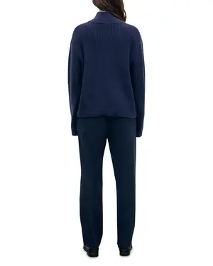 Gerard Darel Rika Half Zip Ribbed Sweater