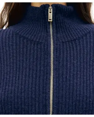 Gerard Darel Rika Half Zip Ribbed Sweater