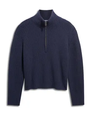 Gerard Darel Rika Half Zip Ribbed Sweater