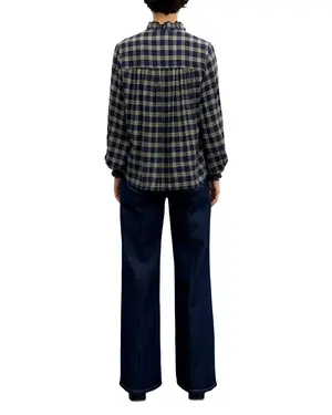 Gerard Darel Lotte Printed Ruffle Trim Blouse