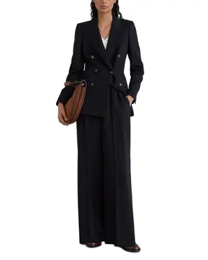 REISS Double Breasted Twill Blazer