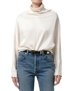Citizens Of Humanity Ilaria Draped Long Sleeve Top - Cream