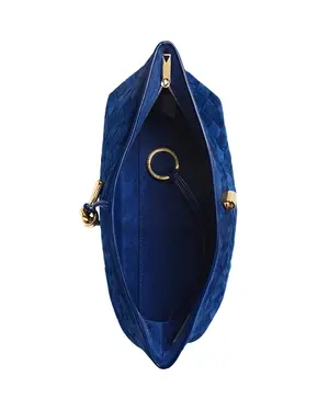 Bottega Veneta Andiamo Intrecciato Suede Boat Pouch