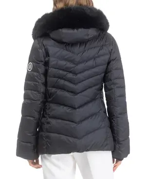 Gorski Down Jacket With Toscana Lamb Trim - Black/black