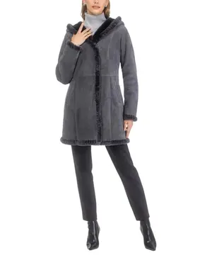 Gorski Merino Shearling Lamb Parka With Whipstitch Trim