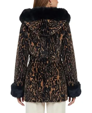 Gorski Reversible Shearling Lamb Jacket With Hood Trim & Cuffs And Belt