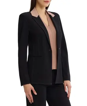 Misook Tailored Luxestretch Contrast Stitch Blazer