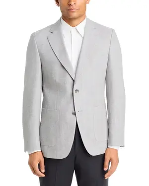 BOSS Hutson Herringbone Slim Fit Sport Coat - Open Grey
