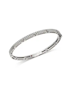 Roberto Coin 18k Gold Love In Verona Diamond Bangle Bracelet - White Gold
