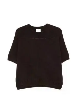 ALLUDE Short-sleeve Cashmere Sweater