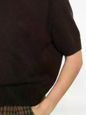 ALLUDE Short-sleeve Cashmere Sweater