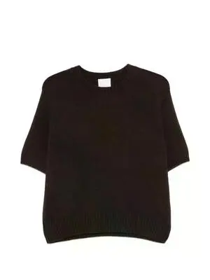 ALLUDE ALLUDE Short-Sleeve Cashmere Sweater