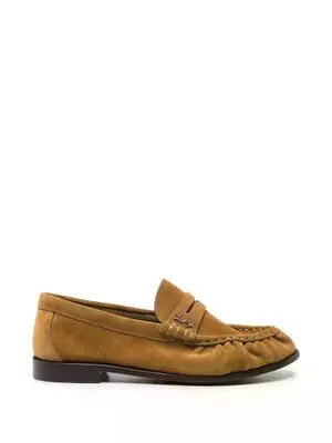 Saint Laurent Le Loafer Gathered Suede Loafers
