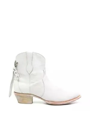 Comme Des Garçons X Mexicana Cracked-effect Cowboy Boots